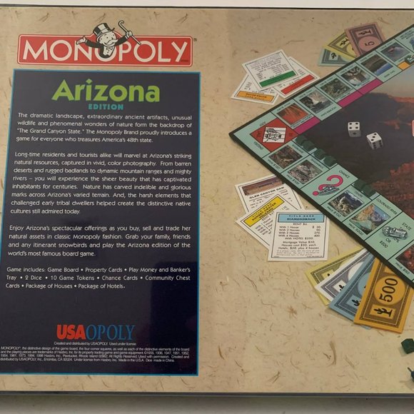 Hasbro | Games | Vintage Monopoly Arizona Edition 998 Board Game Hasbro ...